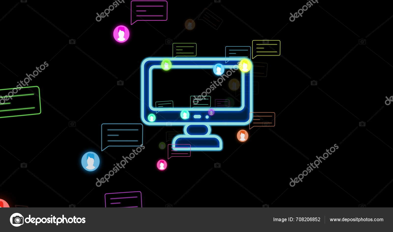 Image Media Icons Computer Social Media Digital Interface Concept ...