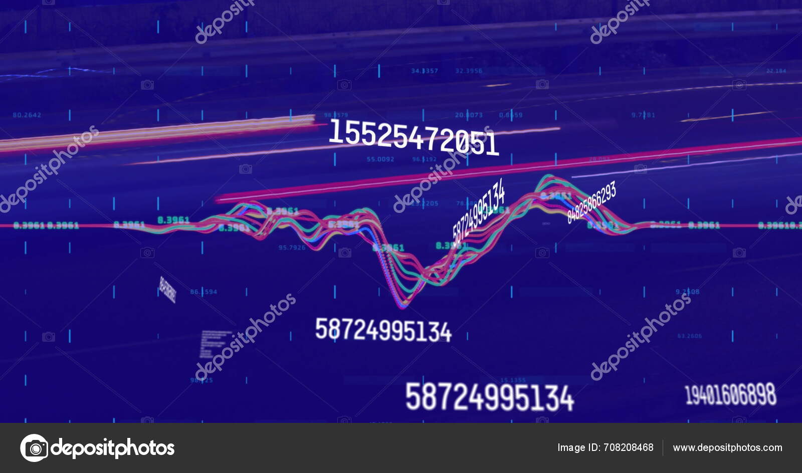 Image Data Processing Blue Background Global Technology Computing ...