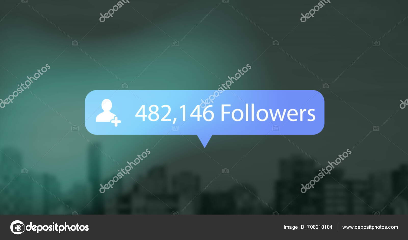 Image Profile Icon Followers Speech Bubble Tall Buildings Social Media ...