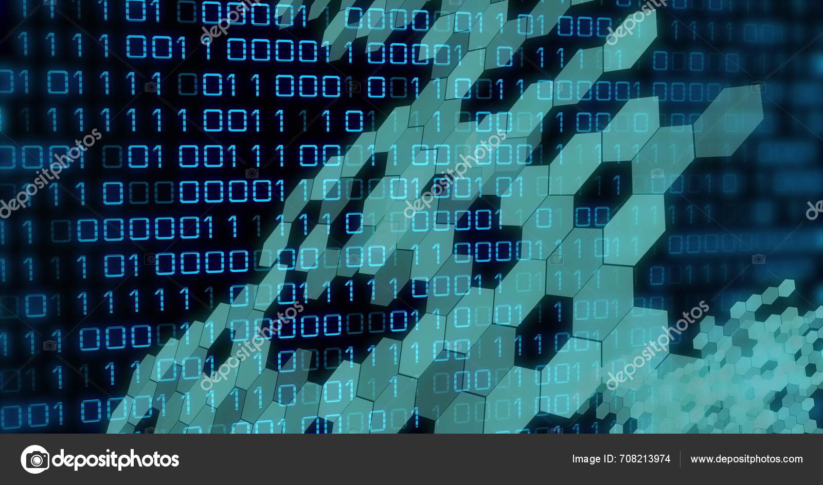 Image Data Processing Binary Coding Network Hexagons Global Computing