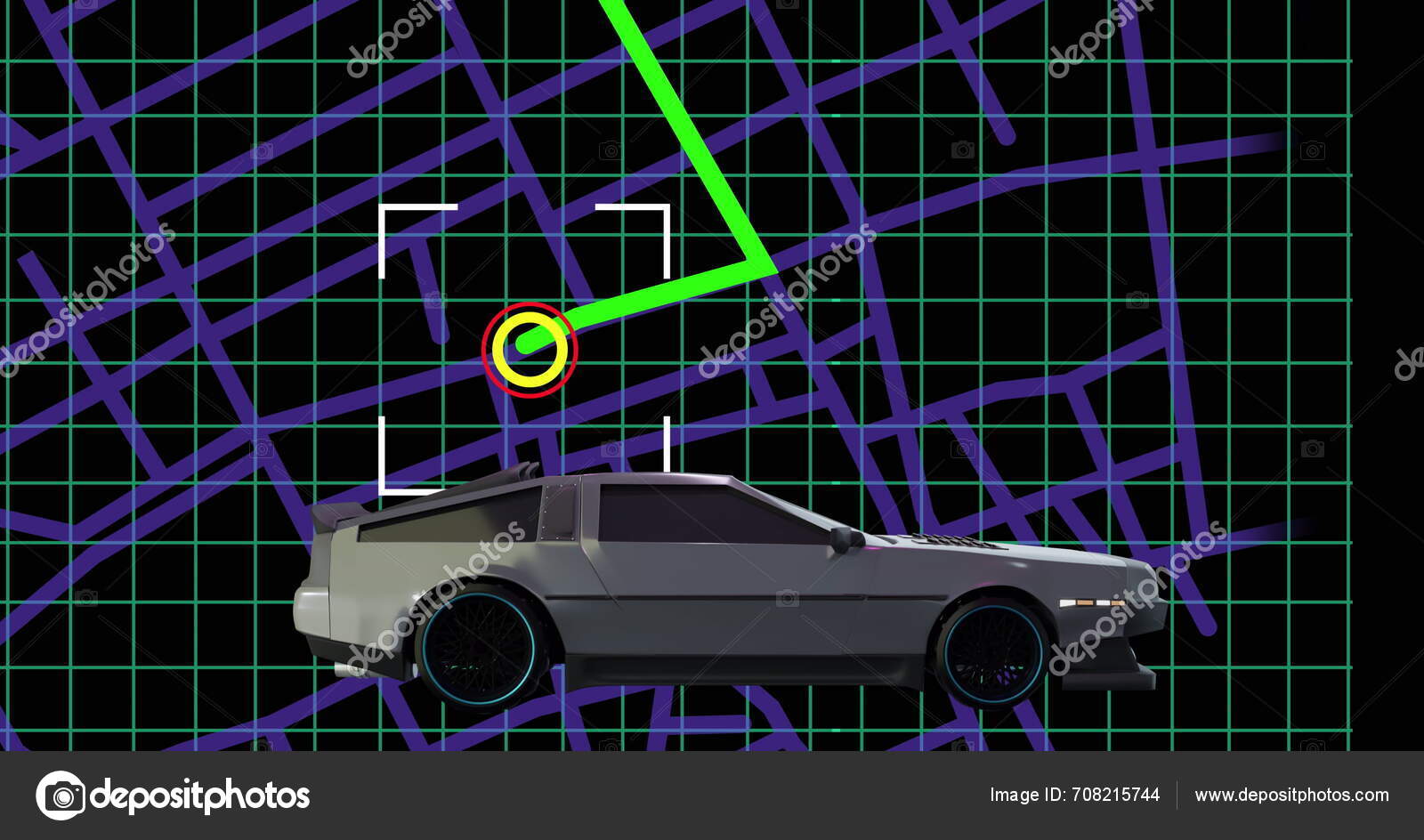Image Digital Interface Map Car Driving Global Connections Networks ...