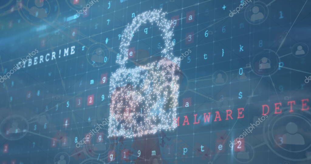 Una representación digital de un hacker aparece contra un trasfondo ...