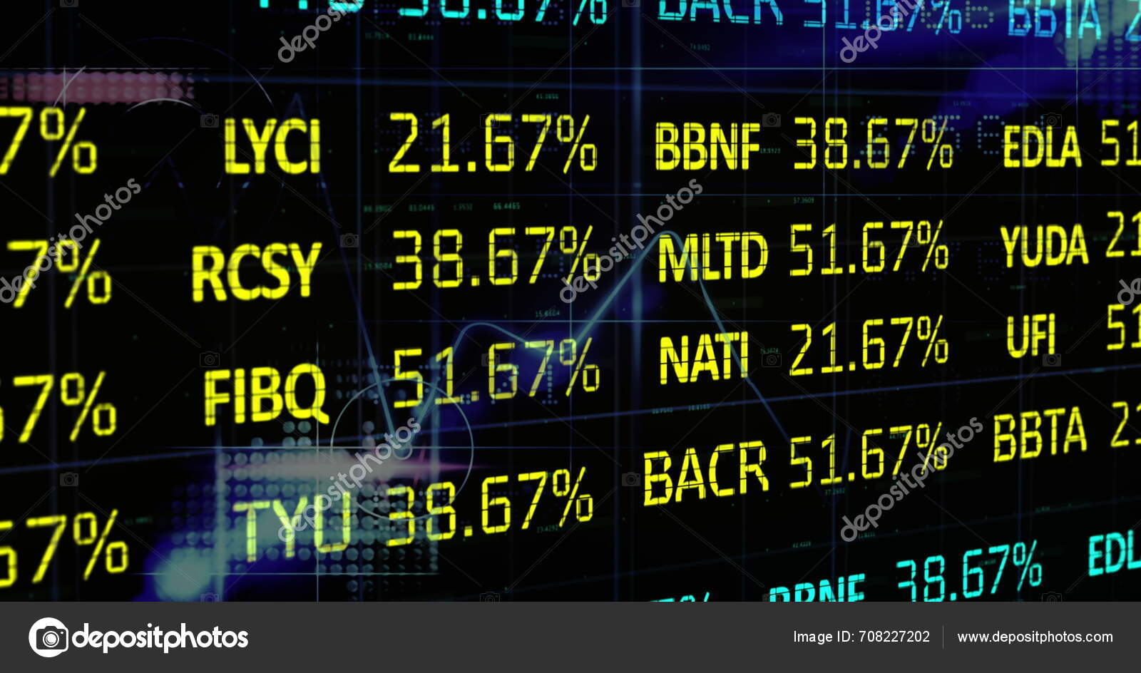 Image Trading Board Multiple Graphs Blockchains Numbers Map Black ...