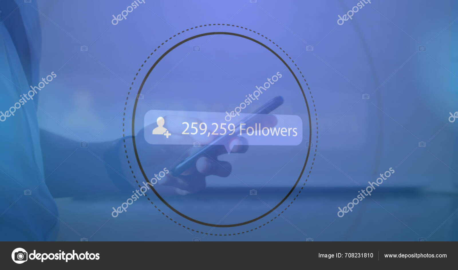 Image Digital Interface Followers Text People Icon Growing Numbers Blue ...