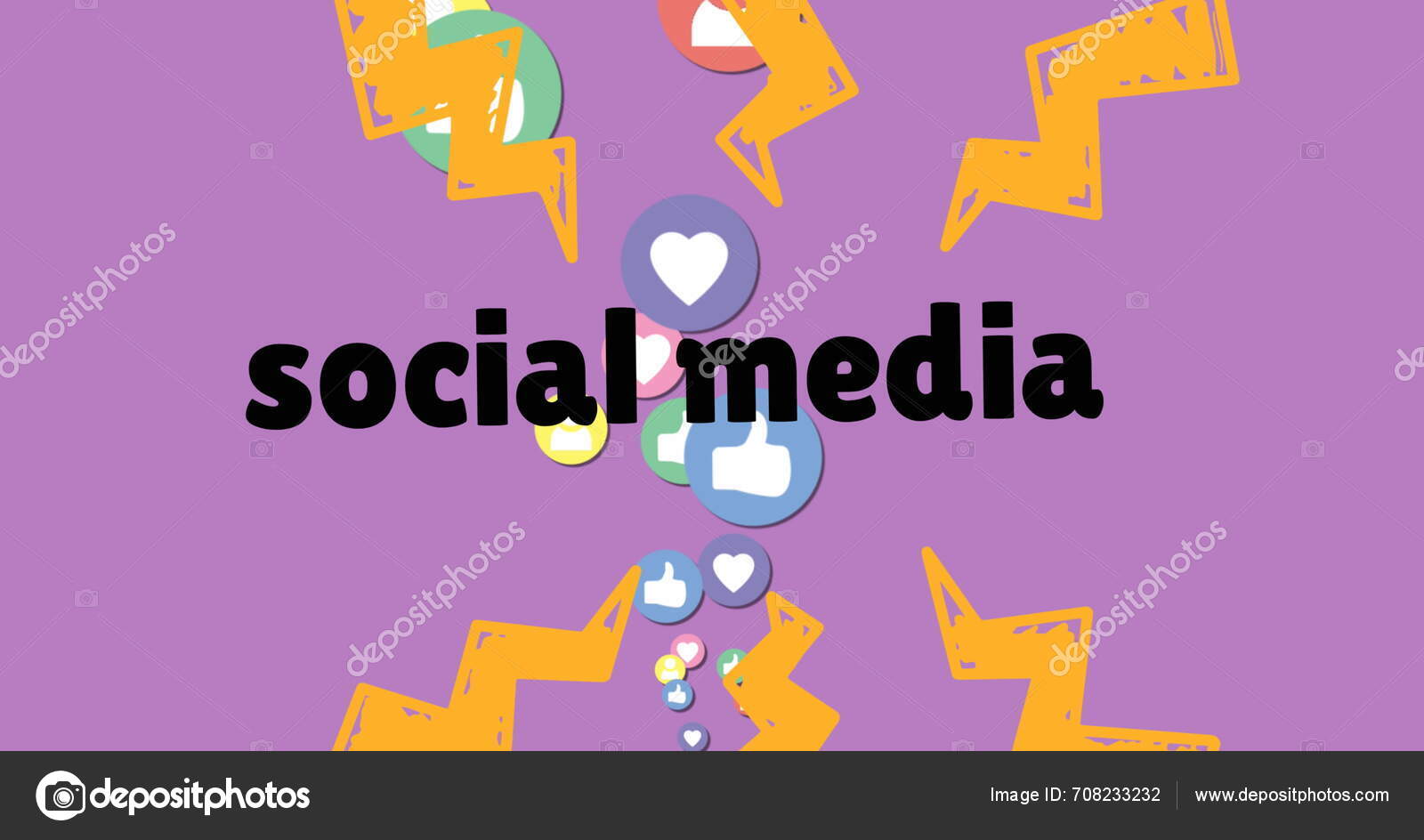Image Social Media Icons Text Purple Background Global Social Media ...
