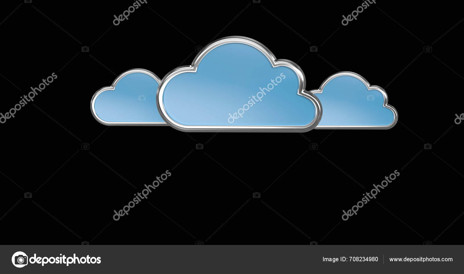Digital Image Blue Cloud Icons Hovering Screen Black Background — Stock Photo © vectorfusionart ...