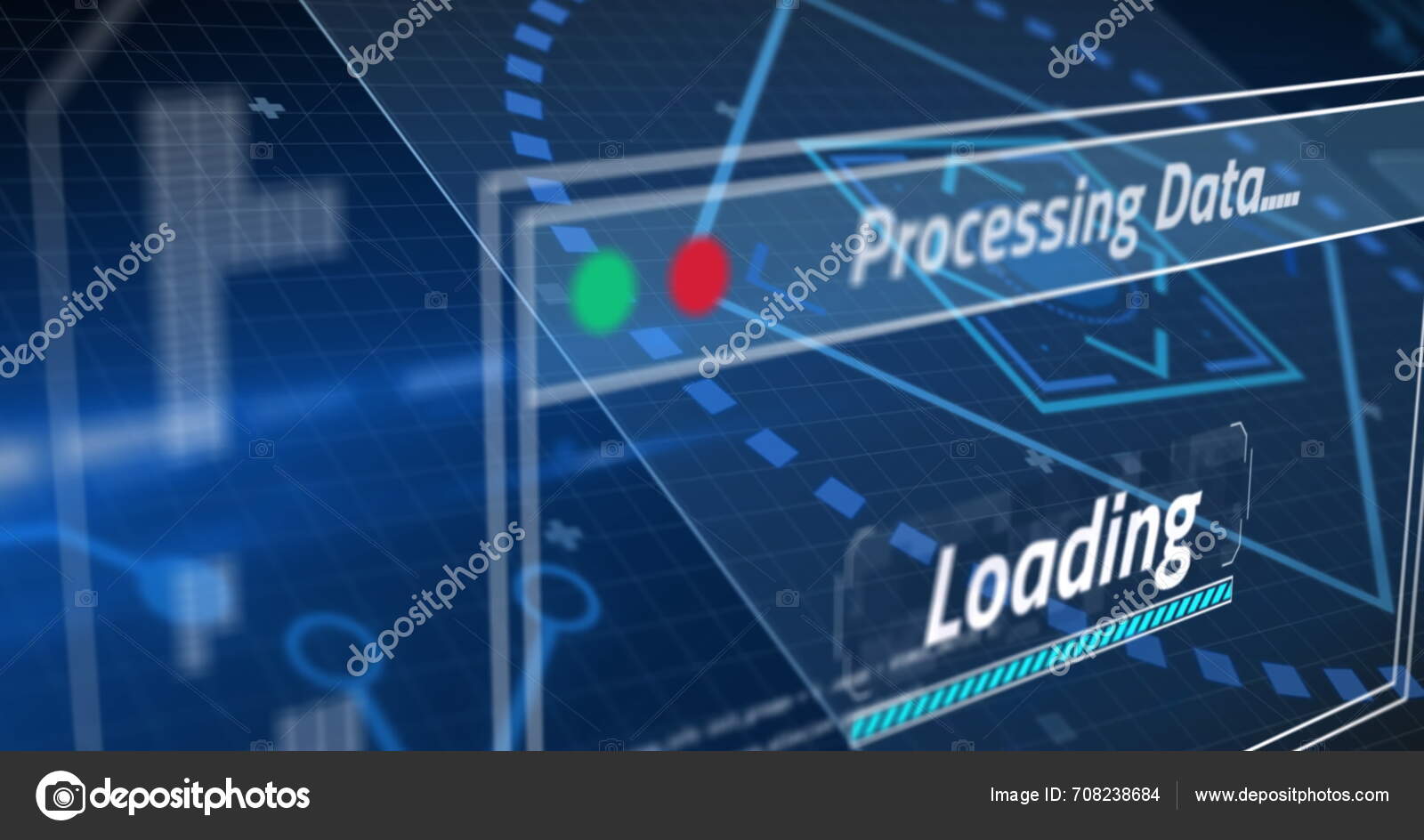 Image Data Processing Scope Scanning Blue Background Global Technology ...