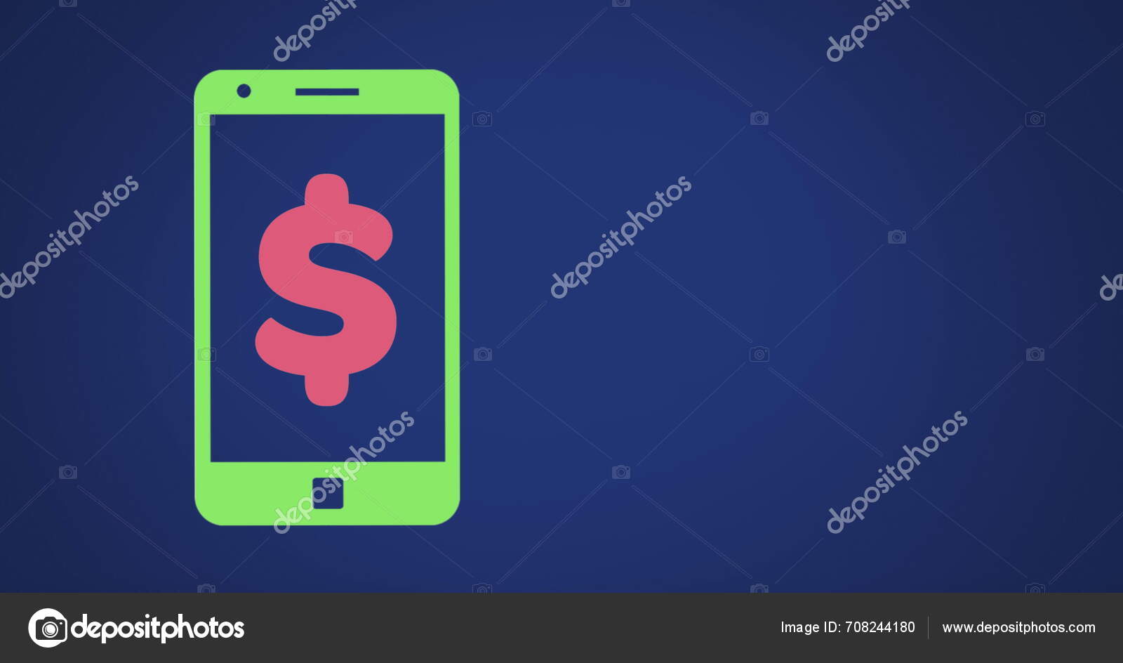 Smartphone Displays Dollar Sign Symbol Its Screen Represents Mobile ...