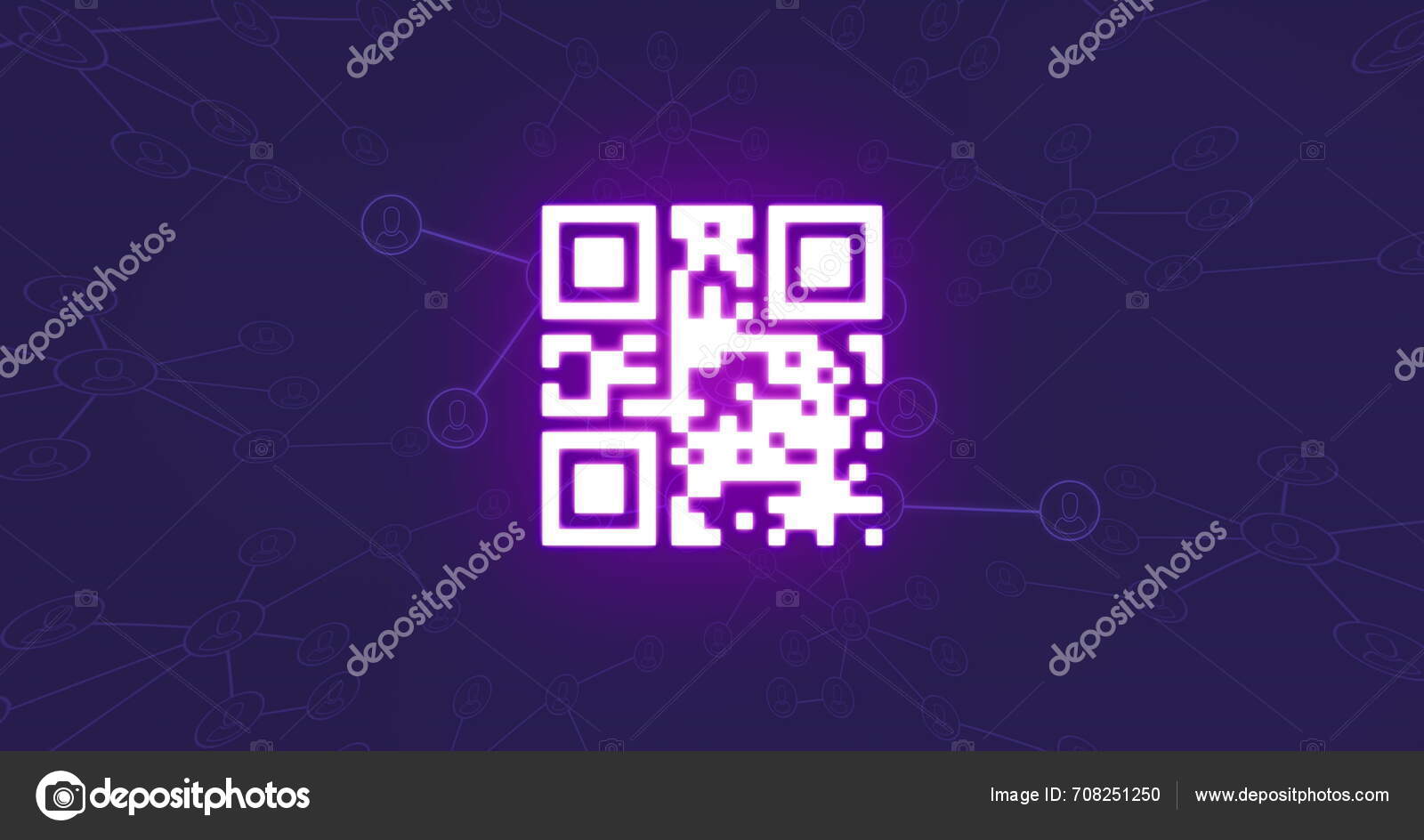 Image Neon Code Connections Violet Background Network Communication ...