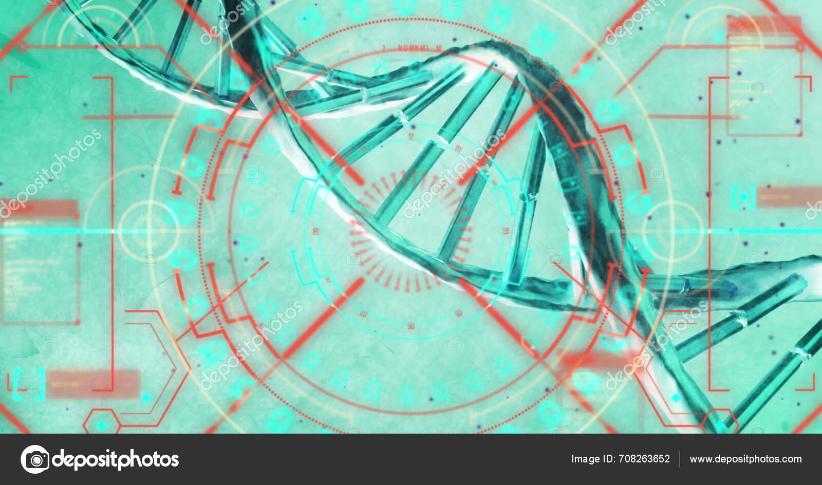 Image Scope Scanning Dna Strand Global Science Digital Interface ...