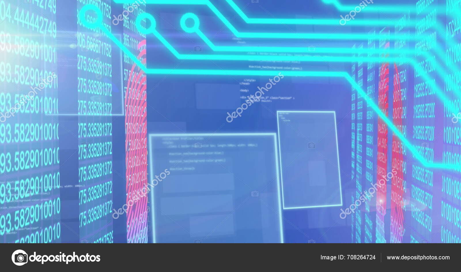 Image Data Processing Circuit Board Computer Servers Global Connections ...