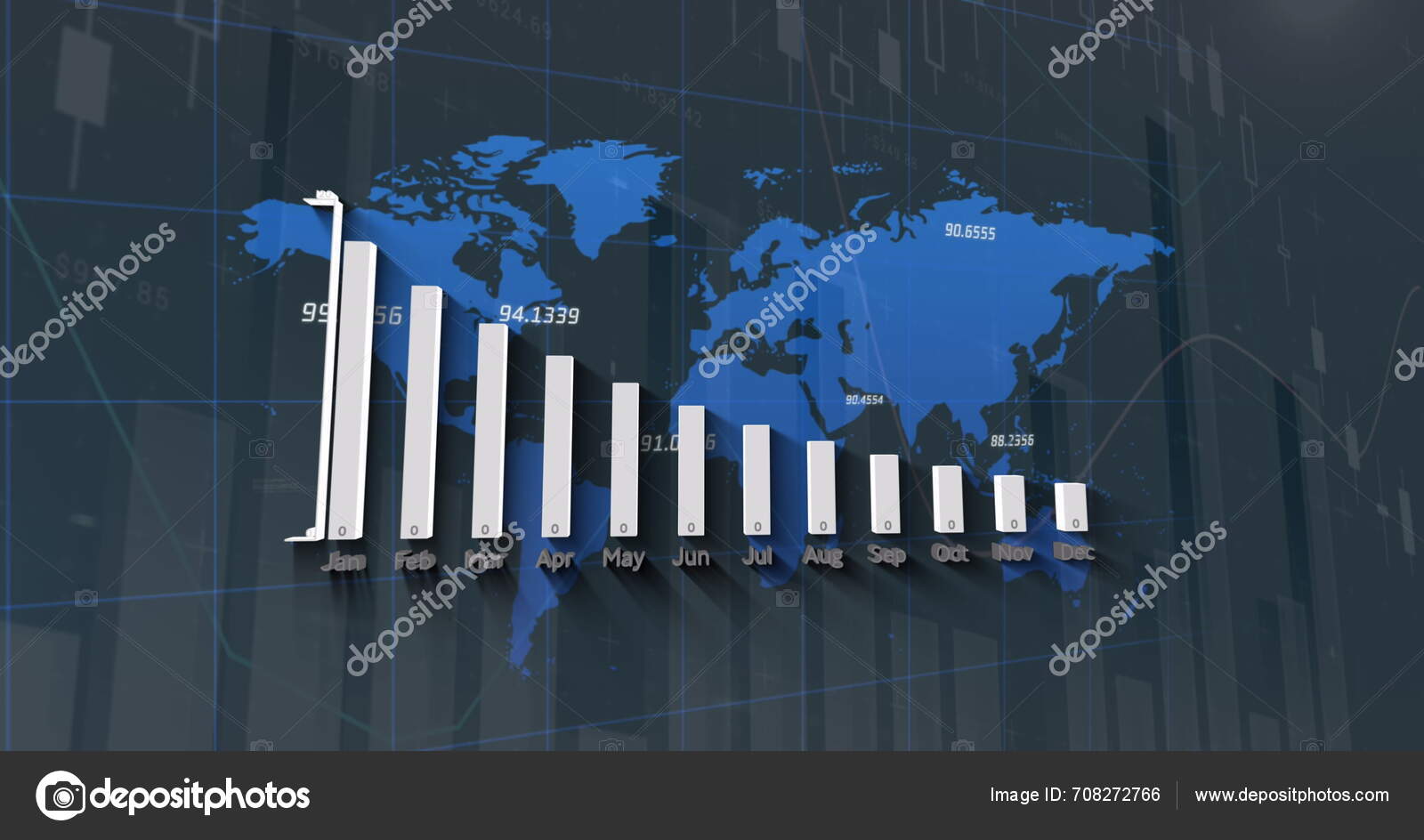 Image Graphs World Map Coordinates Navy Digital Space Global Business ...