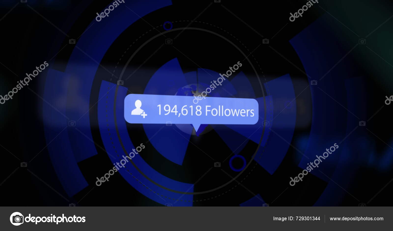 Image Follower Person Icon Increasing Numbers Circles Codes Digitally ...