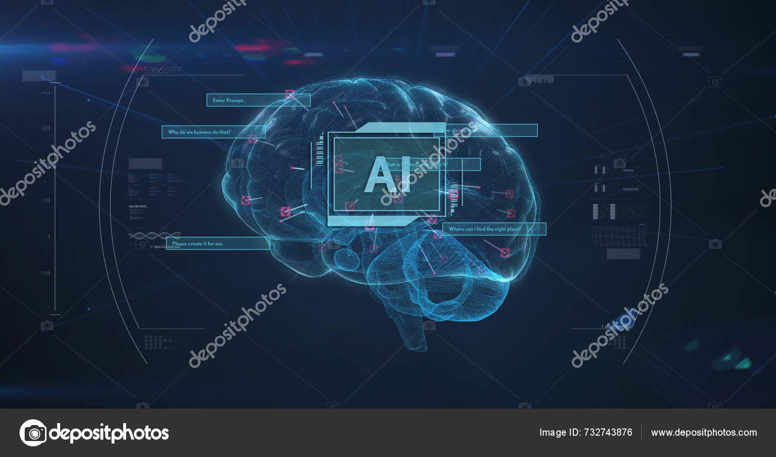 Image Text Digital Brain Spinning Data Processing Business Technology Digital — Stock Photo ...