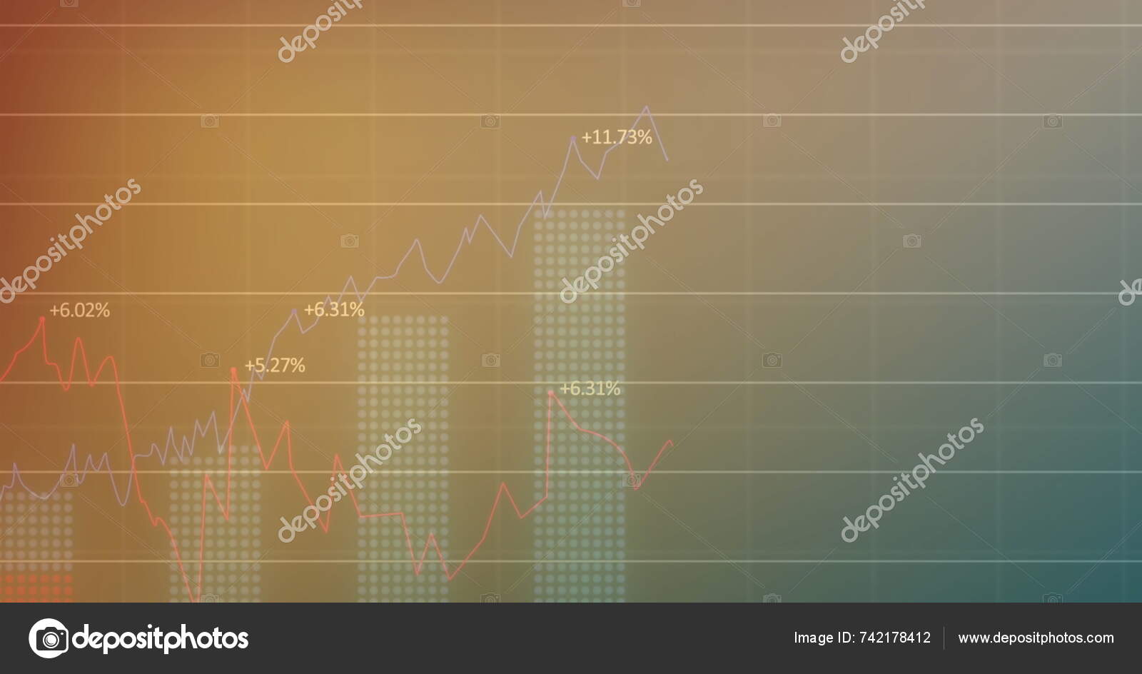 Colorful Lines Showing Growth Moving Upward Graph Representing ...