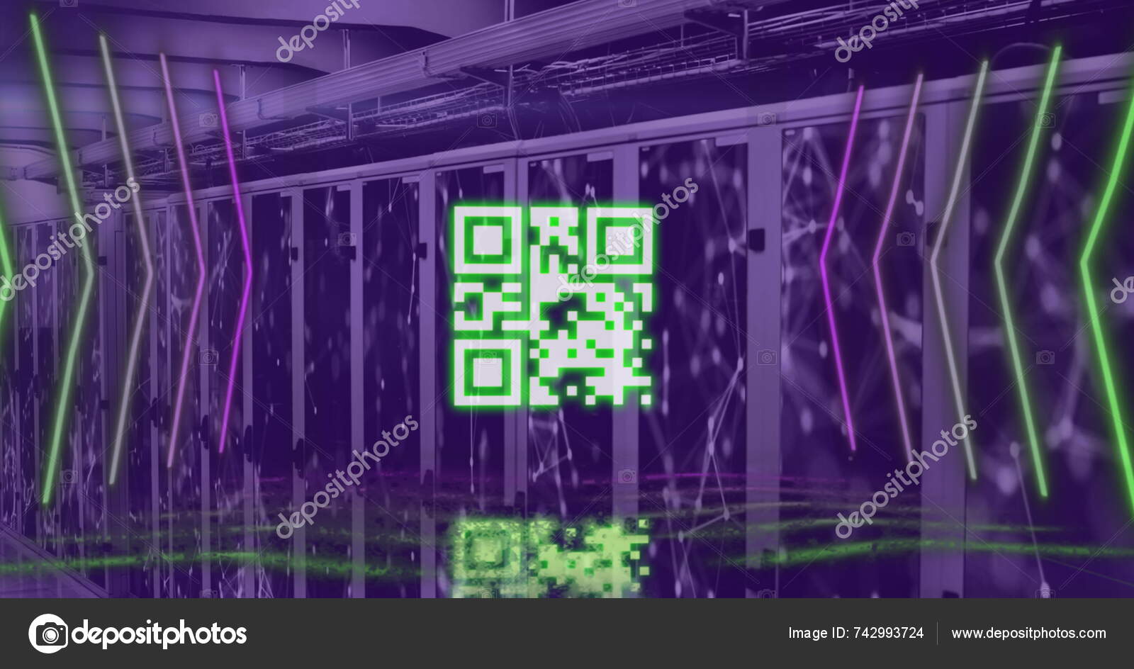 Image Data Processing Code Server Room Global Business Digital ...