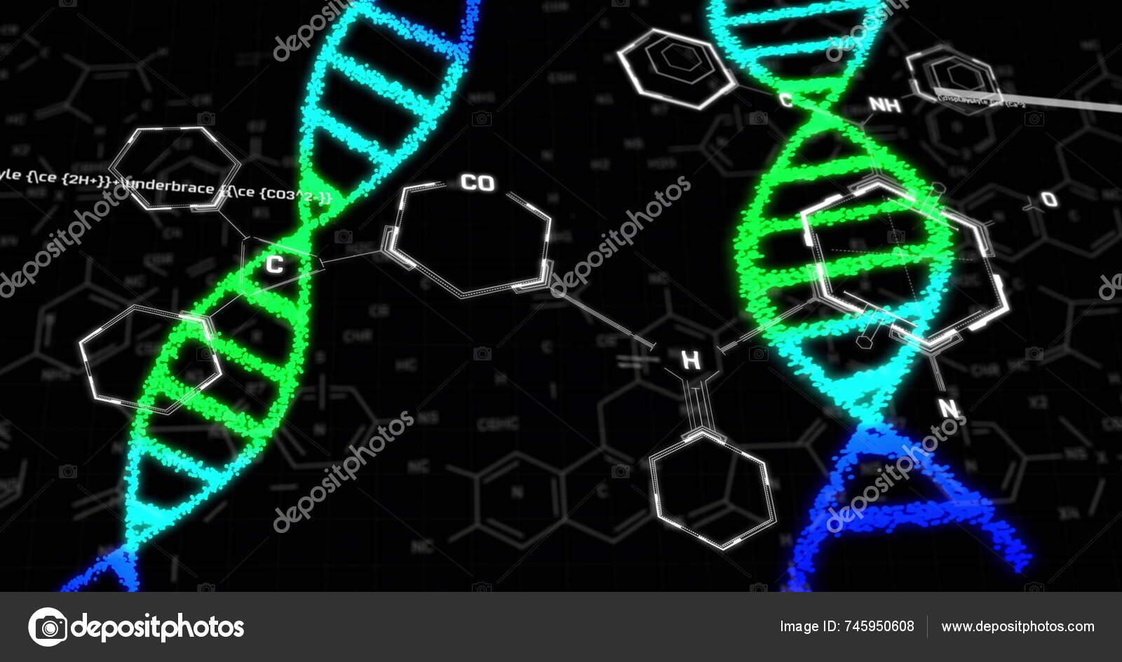 Dna Strands Molecular Structures Scientific Data Processing Image ...