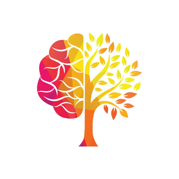 Modern Brain Tree Logo Design Think Green Label Stock Vector by ©mr ...