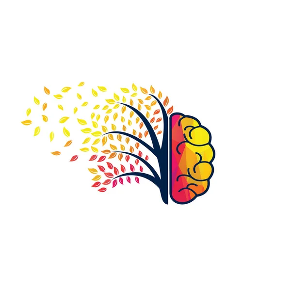 Modern Brain Tree Logo Design Think Green Label Stock Vector by ©mr ...