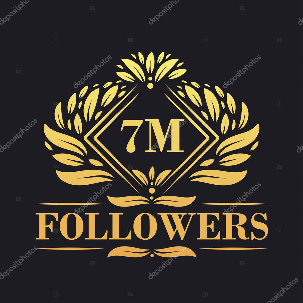 7M Seguidores diseño de celebración. Lujoso logo de 7M Followers para ...