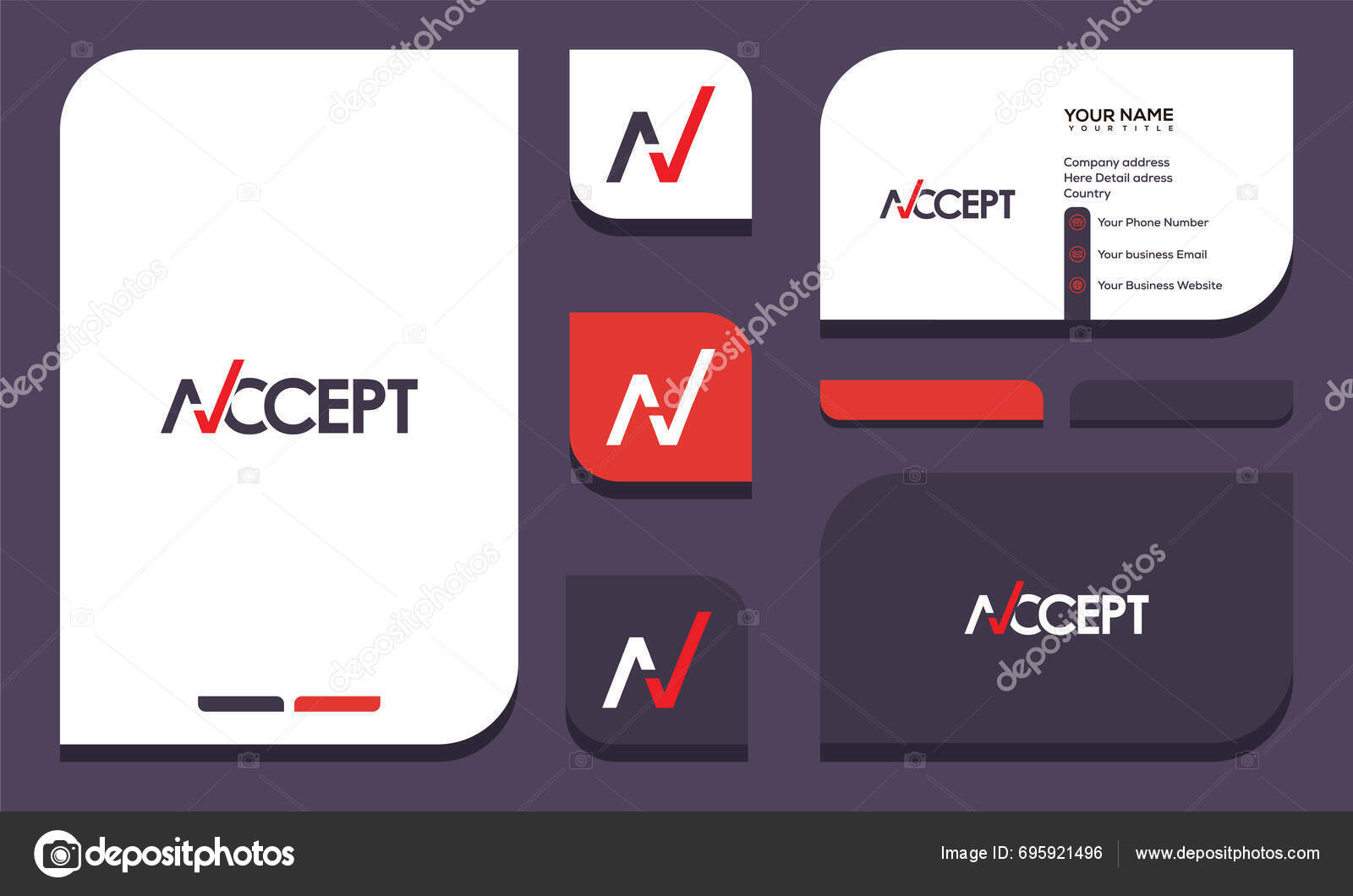 Accept Text Logo Modern Typography Stock Vector by ©7lungan 695921496