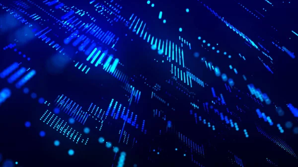 Abstract technology background. Big data digital code. Futuristic dots ...