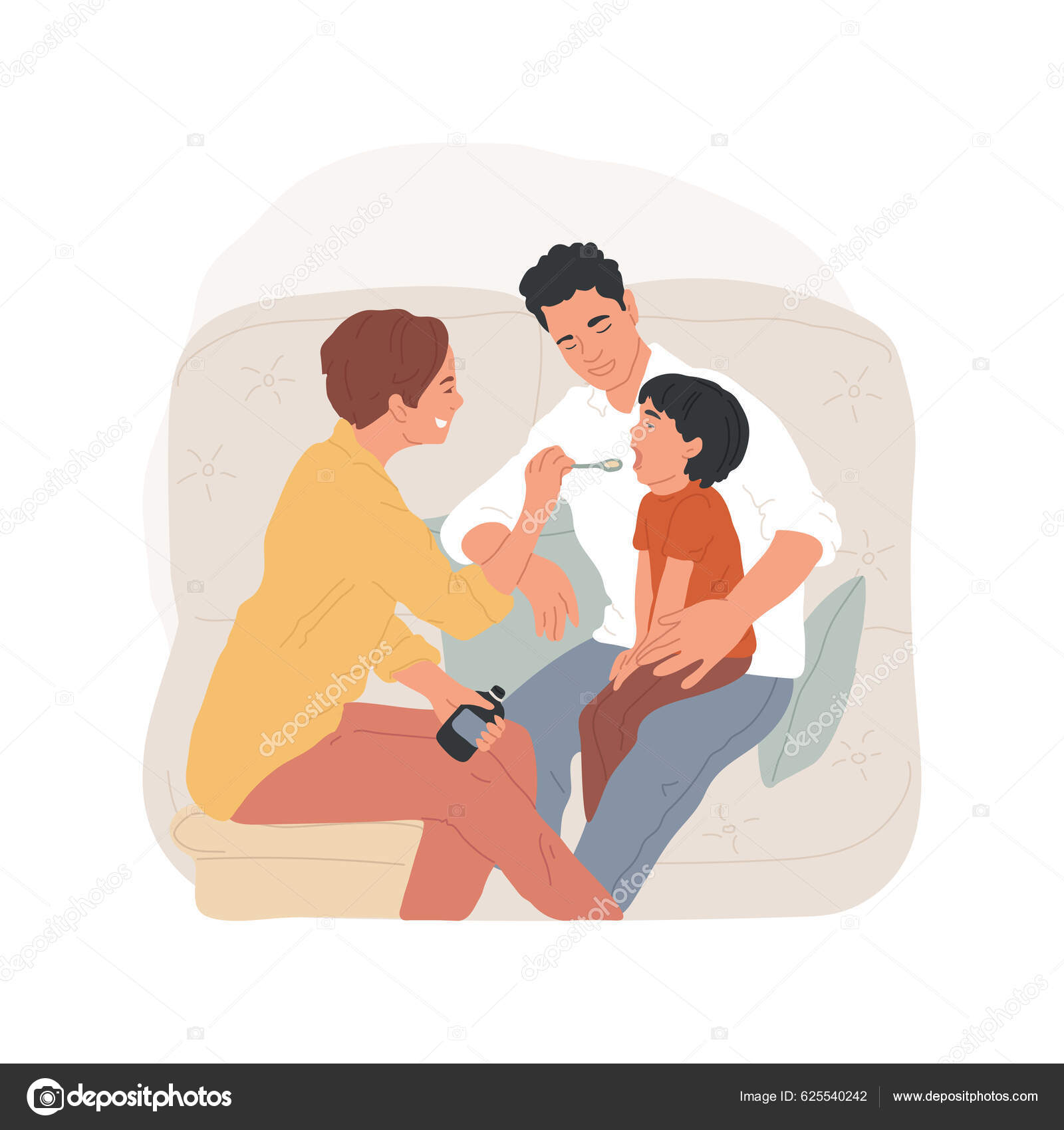 Taking Medication Isolated Cartoon Vector Illustration Toddler Health ...