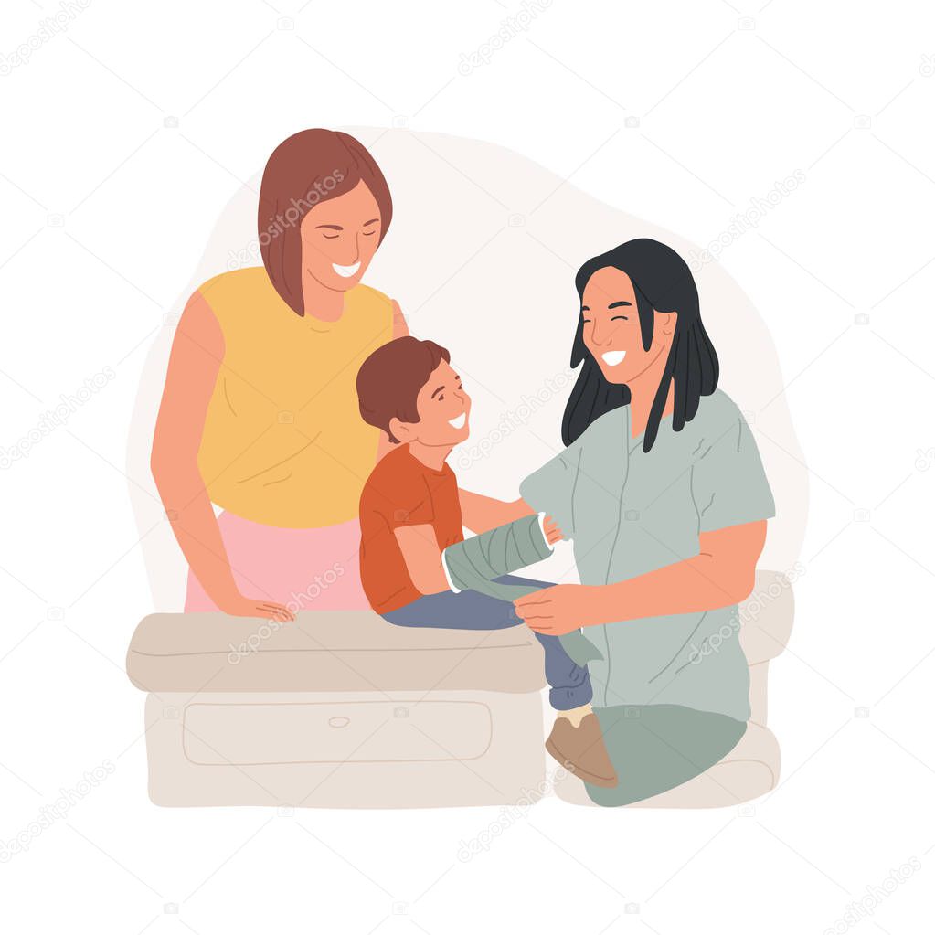 Yeso fundido ilustración vectorial de dibujos animados aislados. Brazo ...