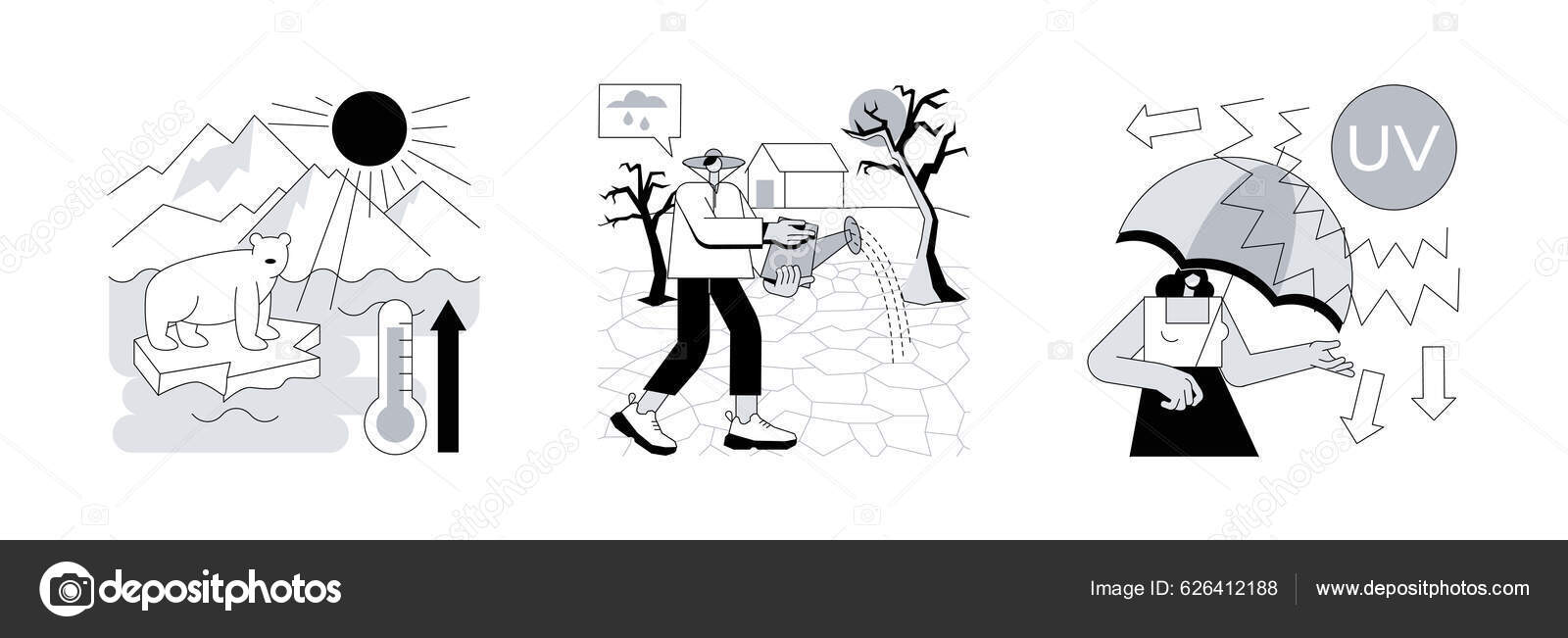 Global Warming Abstract Concept Vector Illustration Set Melting ... Global Warming Abstract Concept Vector Illustration Set Melting ...