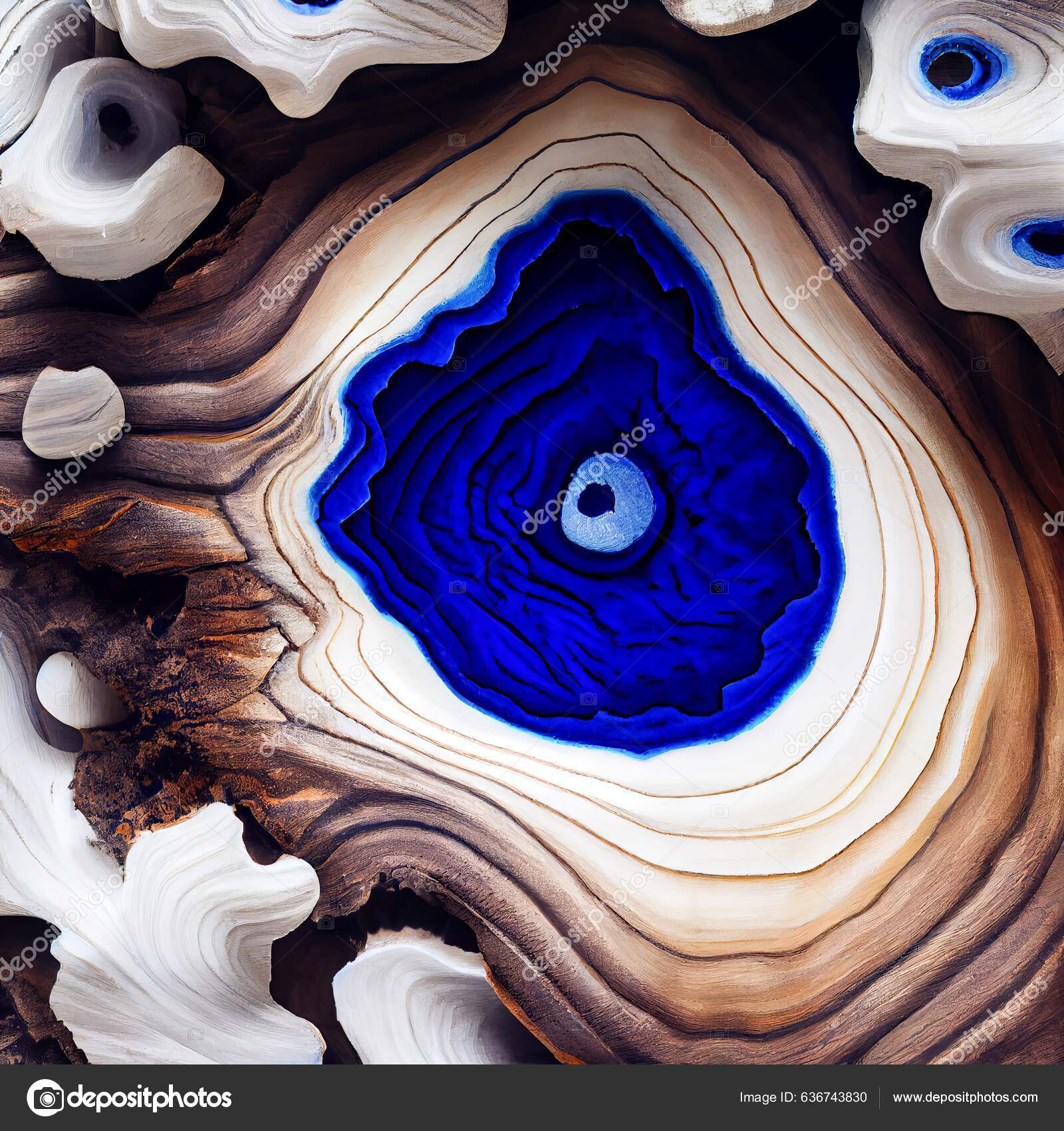 White Ultramarine Burl Wood Surface Abstract Background Decorative ...