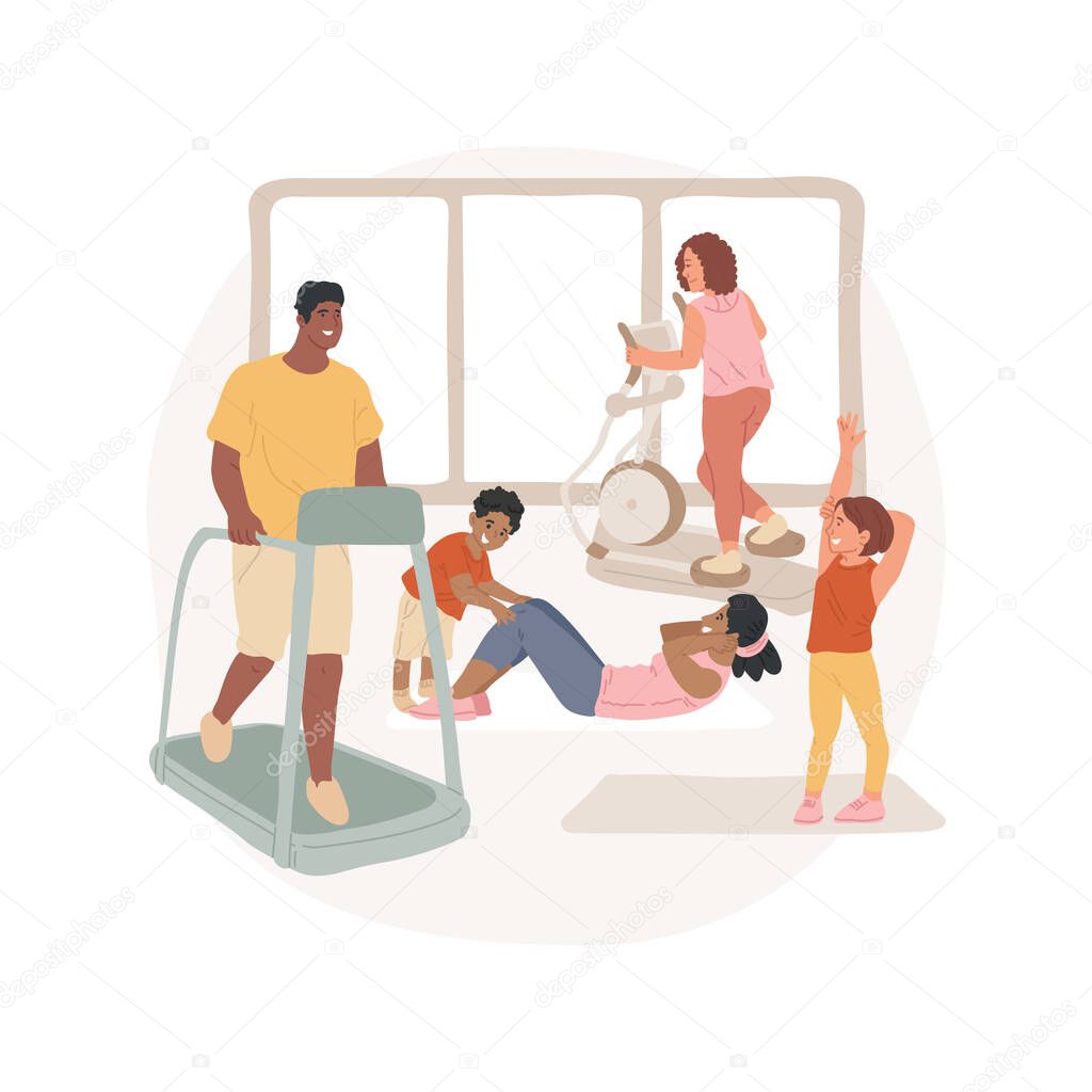 Gym isolated cartoon vector illustration. Community fitness club, local public place ...
