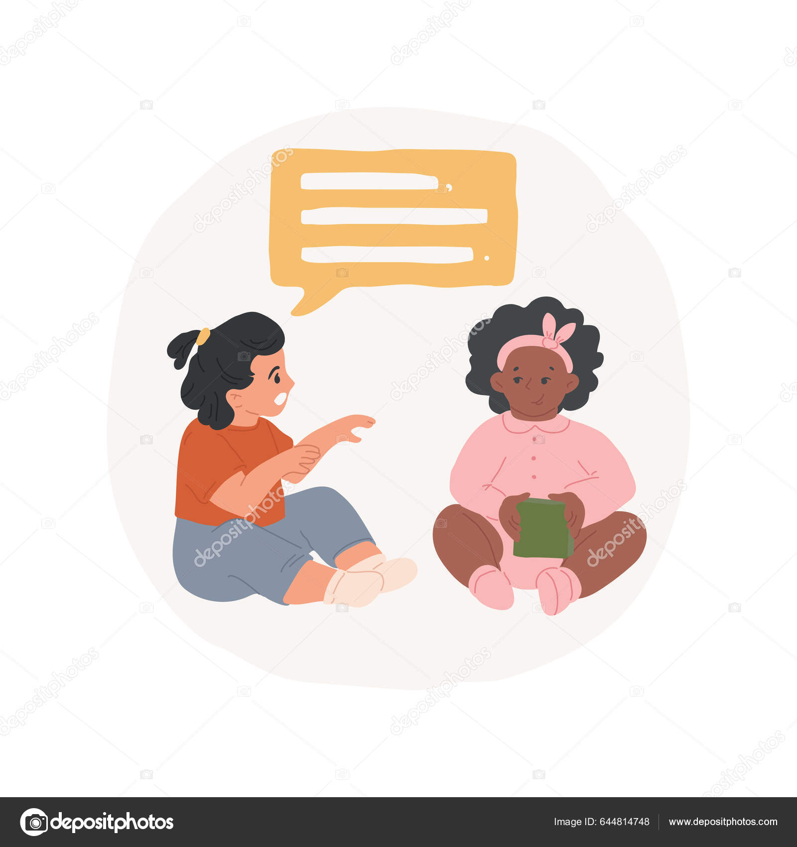Communicate Using Sentences Isolated Cartoon Vector Illustration ...