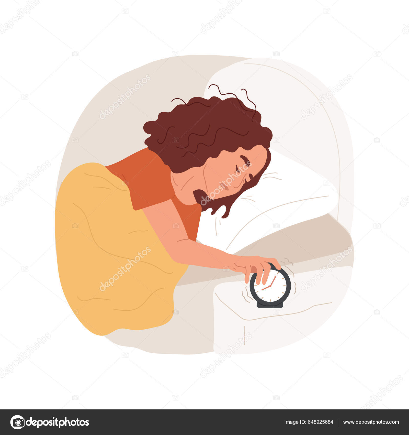 Ilustração Tardia Vetor Isolado Dos Desenhos Animados Menina ...