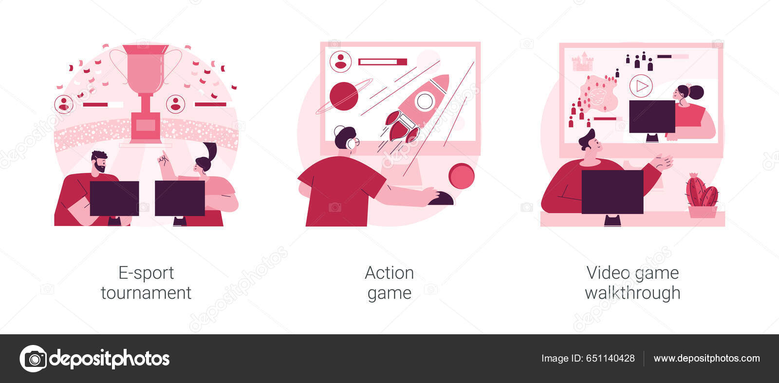 Popular Game Abstract Concept Vector Illustration Set Sport Tournament ...
