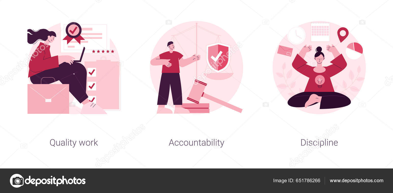 Conjunto Ilustración Vector Concepto Abstracto Rendimiento Del Empleado ...