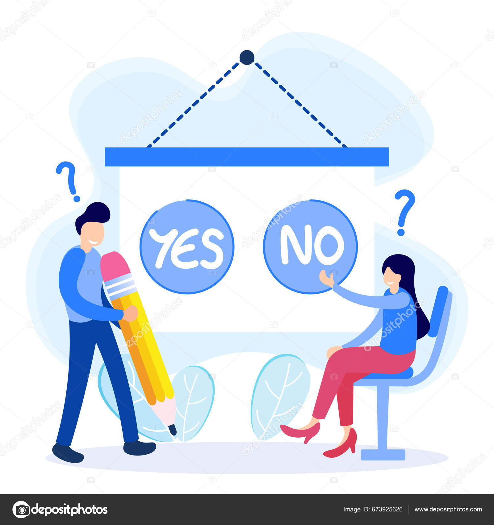 Choose Vector Illustration Concept Selection Process Office Workers ...