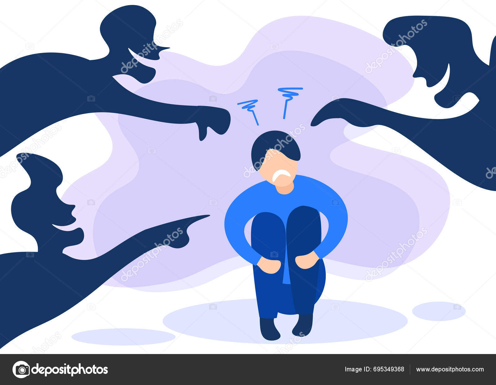 Flat Style Vector Illustration Bullying Assault Intimidation Concept ...