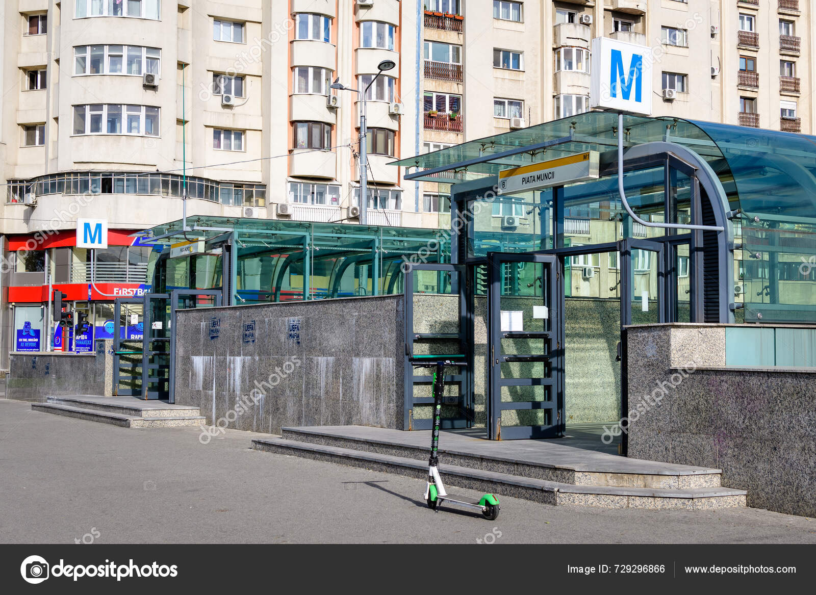 Bucharest Romania June 2021 Main Entry Piata Muncii Metro Station ...