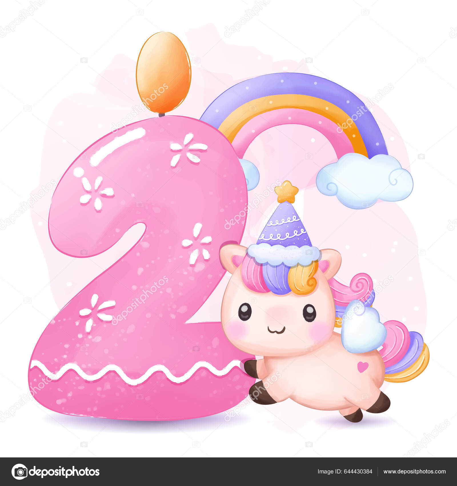 Cute Unicorns Birthday Party Illustration Stock Vector by ©donna ...