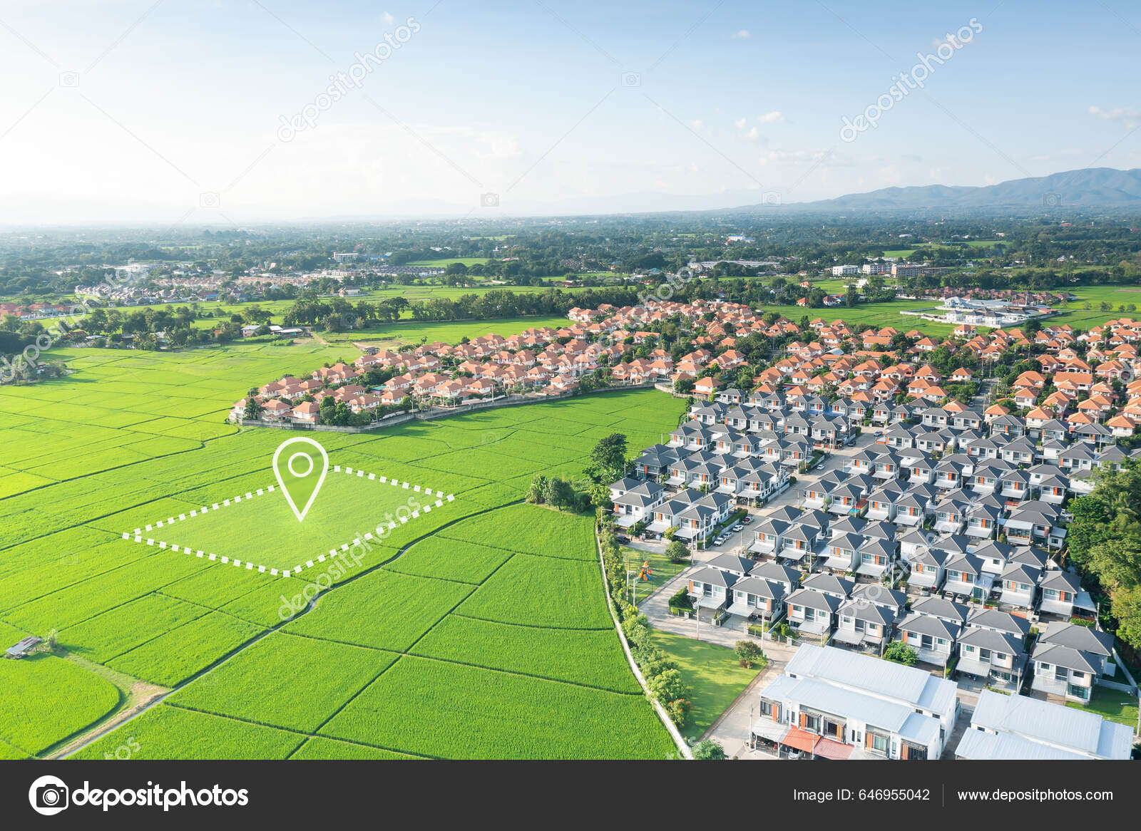 Land Plot Aerial View Identify Registration Symbol Vacant Area Map ...