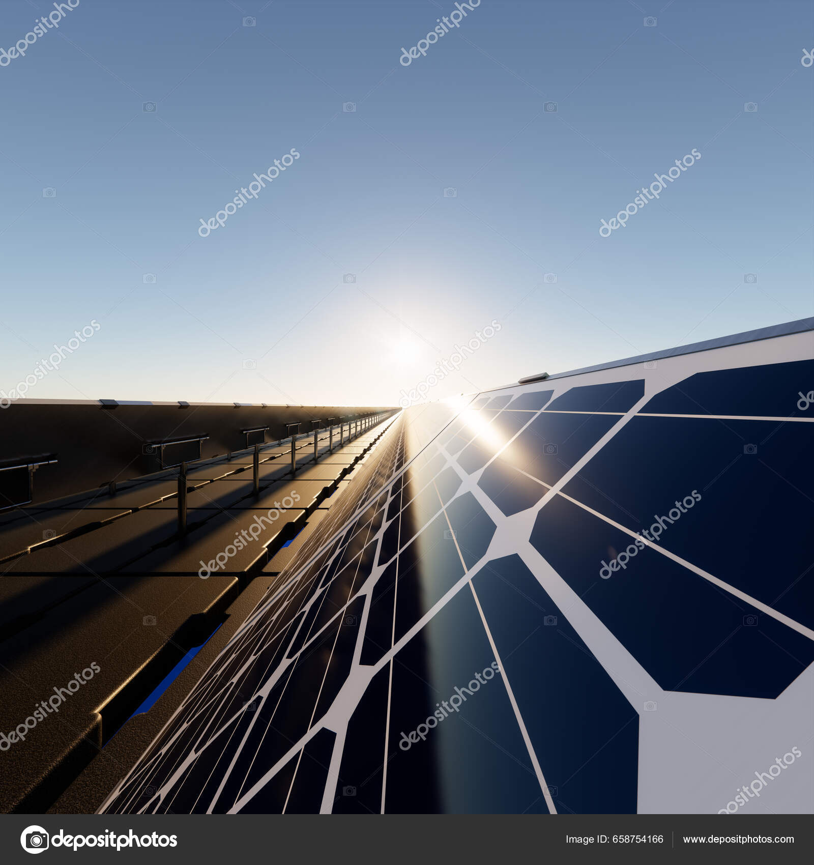Rendering Floating Solar Floatovoltaics Solar Farm Consist Photovoltaic ...