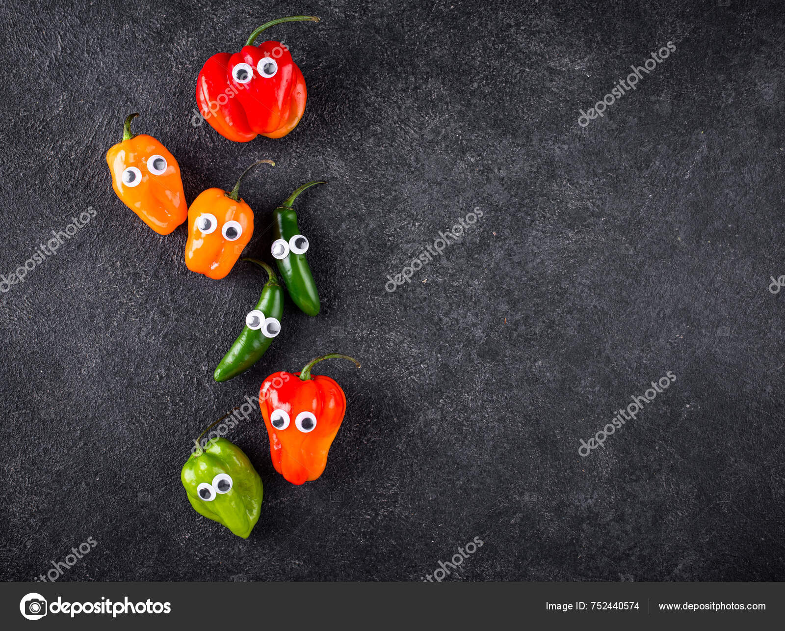 Cute Color Bell Pepper Eyes Halloween Food Concept — Stock Photo ...