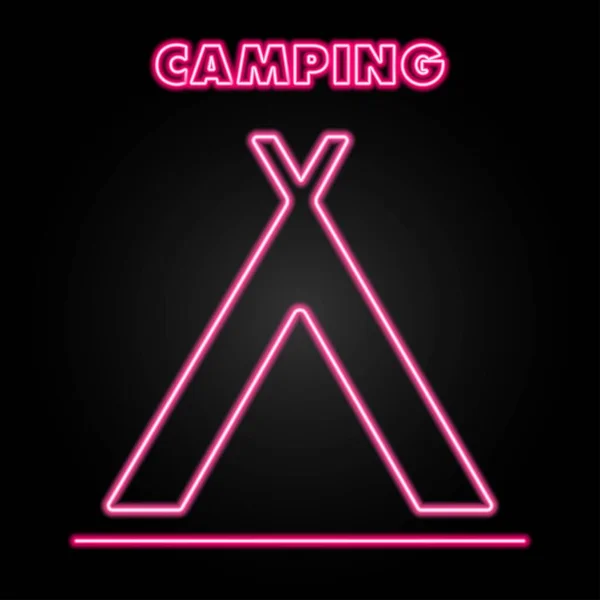 camping neon sign, modern glowing banner design, colorful modern design ...