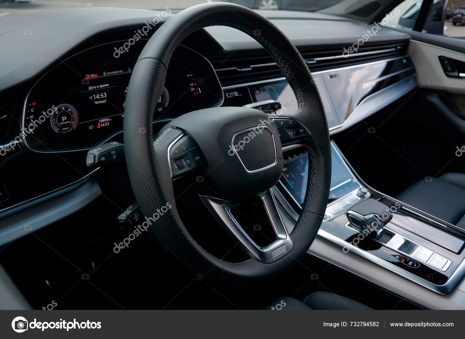 View Driver's Seat Car Window Visible Steering Wheel Speedometer Gear ...