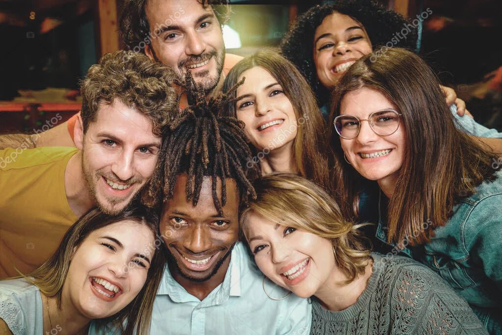 An image featuring a close-up portrait of 8 smiling and happy ...