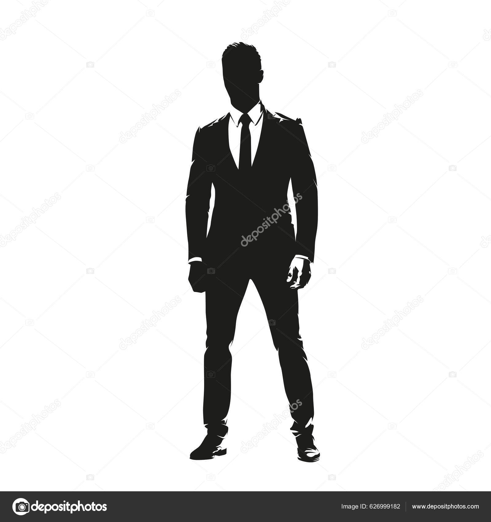 Silhouette Homme En Costume Marchant