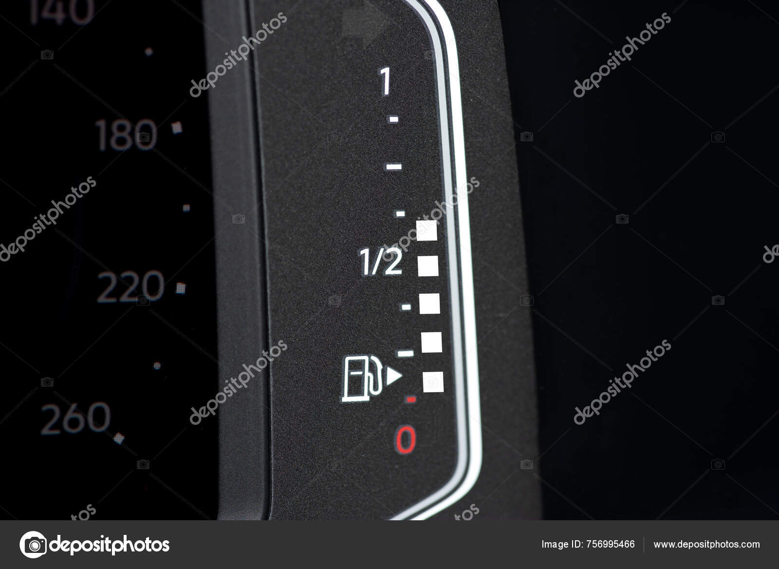 Digital Fuel Gauge Modern Car — Stock Photo © stadtratte #756995466