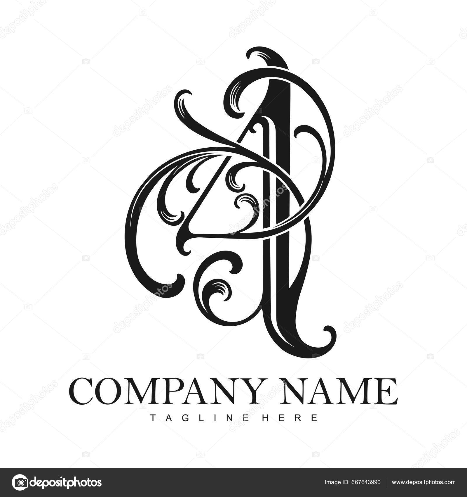 Glamorous Number Vintage Monogram Logo Silhouette Vector Illustrations ...