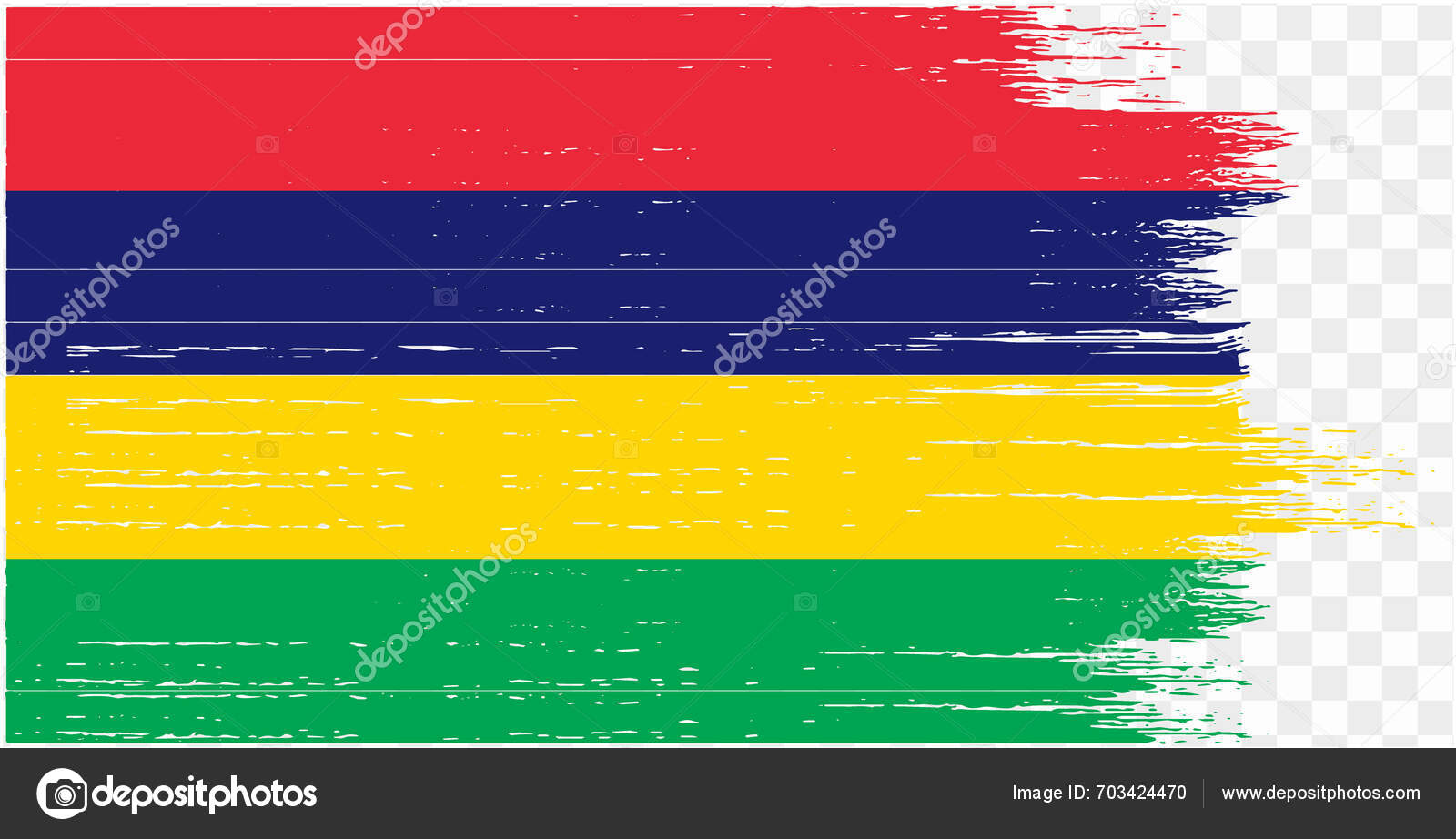 Mauritius Flag Brush Paint Textured Isolated Png Transparent Background ...
