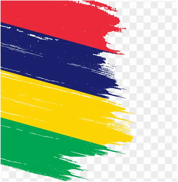 Mauritius Official Flag Isolated White Background Vector Illustration ...